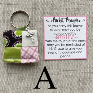 Prayer Square Keychain, Pocket Prayer, Bible Study Group Gifts, Quilted ...