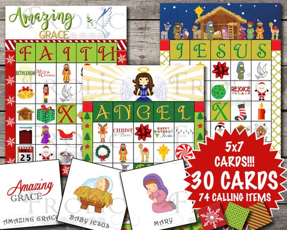 RELIGIOUS Christmas Bingo 30 Printable Cards INSTANT DOWNLOAD | Etsy