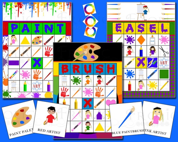 Painting Bingo 30 Cards Art Party Game Painting Party Game - Etsy