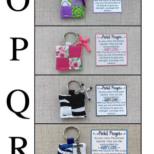 Prayer Square Keychain, Pocket Prayer, Bible Study Group Gifts, Quilted ...