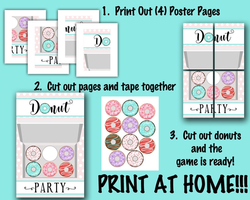 Pin the Donut in the Box Donut Party Games Donut Birthday - Etsy
