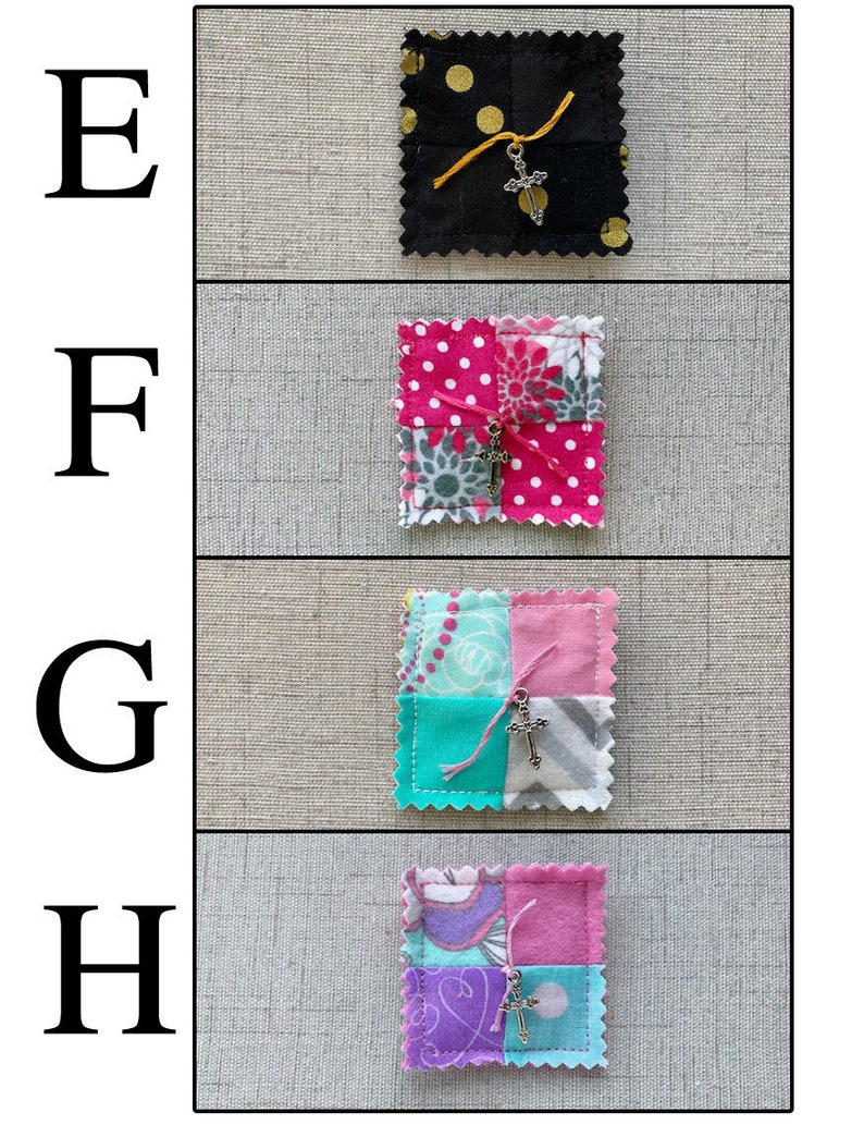 Pocket Prayer Square, Mini Quilt With Cross Charm, Bible Study Gift ...