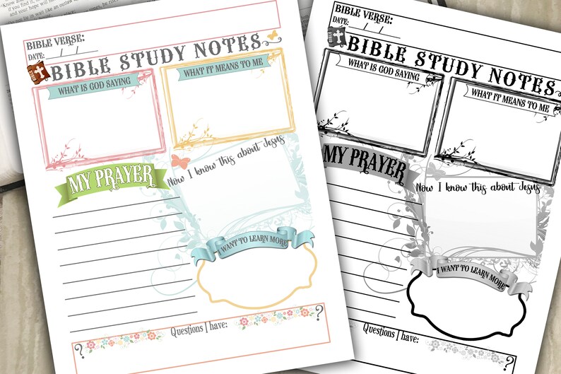 Bible Study Set for Kids Bible Notes for Study Group Worship - Etsy