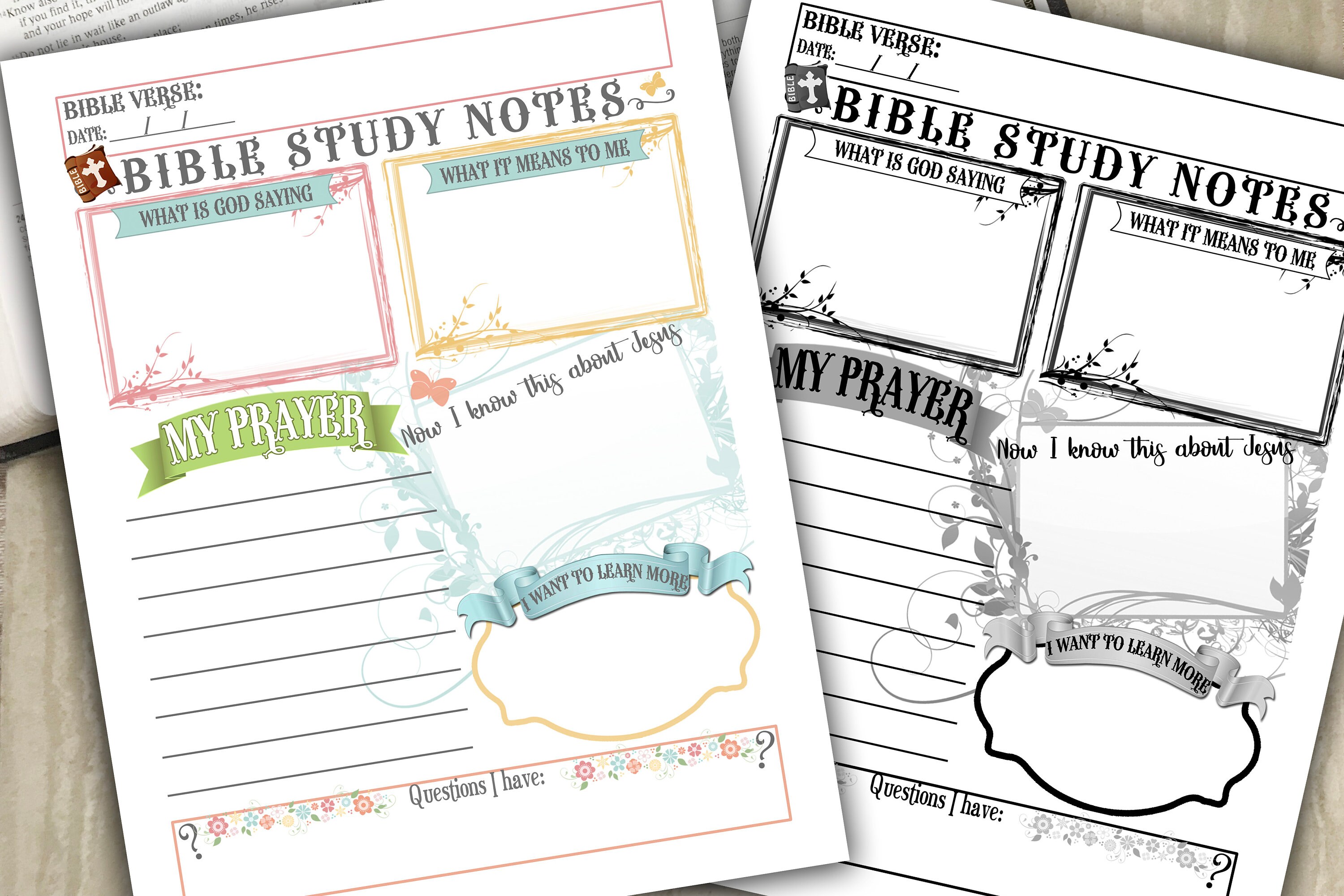 Bible Study Set for Kids Bible Notes for Study Group Worship | Etsy
