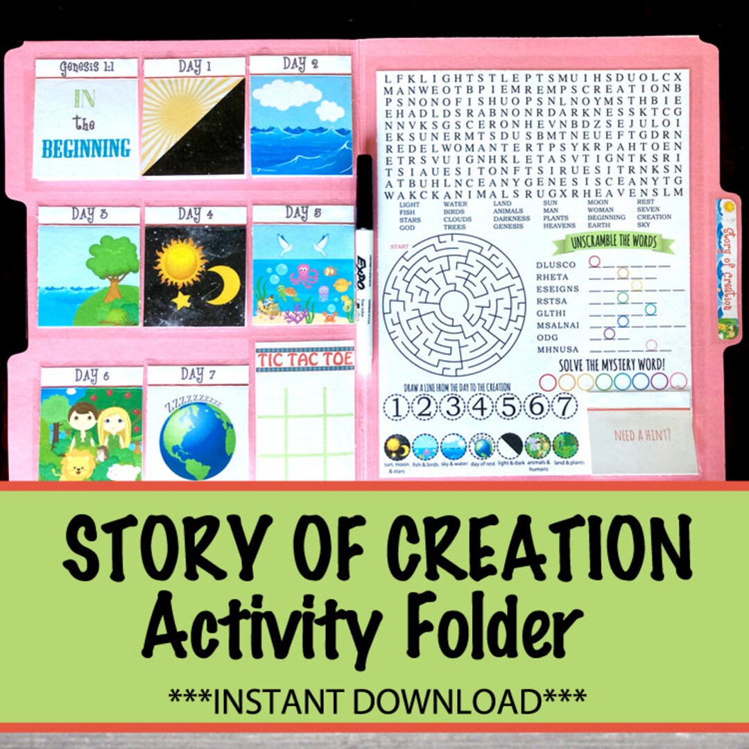 Story of Creation Activity, Worship Notes for Kids, Worship Activities ...
