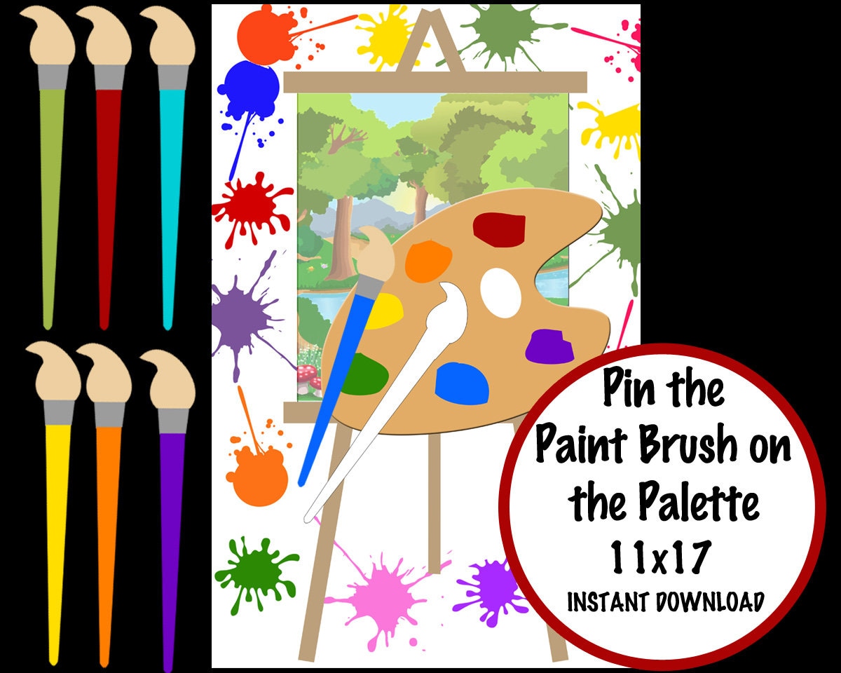 Pin the Paint Brush on the Palette, Painting Bingo, Art Party Games ...
