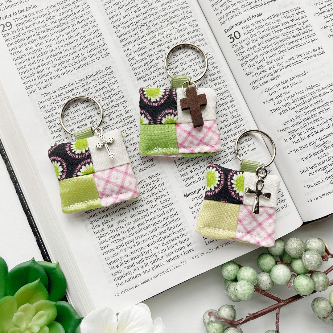 Prayer Square Keychain, Pocket Prayer, Bible Study Group Gifts, Quilted ...