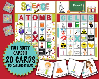 Science Bingo 30 Cards INSTANT DOWNLOAD | Etsy