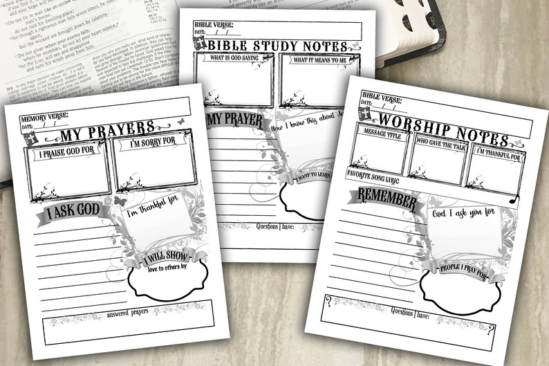 Bible Study Set for Kids Bible Notes for Study Group Worship - Etsy