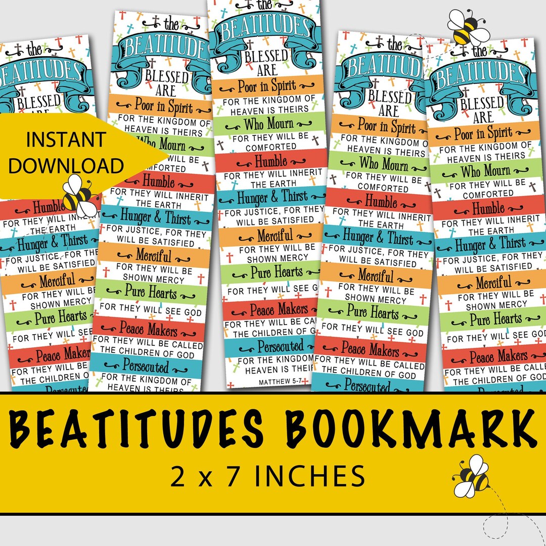 Beatitudes Bookmark, Bible Bookmark, Sermon on the Mount, VBS Activity ...