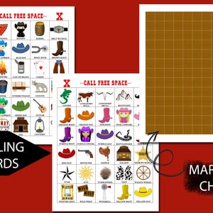 Cowboy Bingo Game: Western Birthday Party, 50 Cards (instant Download ...