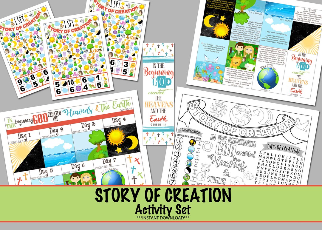 Story of Creation Activity Sheet, Worship Notes for Kids, Worship ...