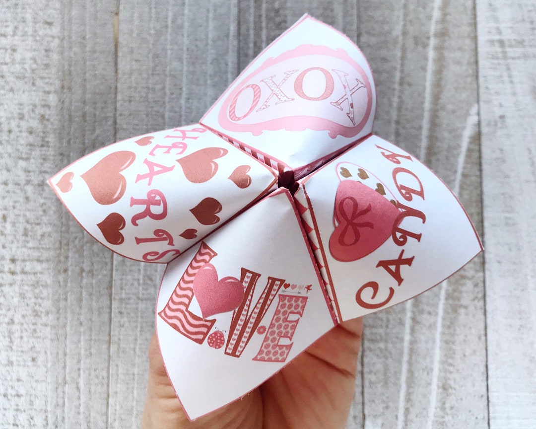Valentine's Day Cootie Catcher, Valentine Fortune Teller, Valentine's ...