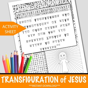 Transfiguration of Jesus Coloring Page & Activity (instant Download) - Etsy