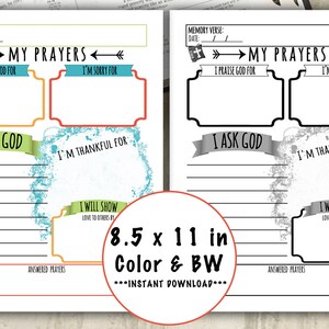 Prayer Journal Notes for a Bible Study Group INSTANT DOWNLOAD - Etsy