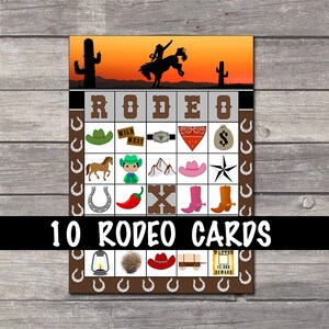 Cowboy Bingo Game: Western Birthday Party, 50 Cards (instant Download ...