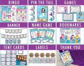 Pin the Tail on the Mermaid Mermaid Games Mermaid Birthday | Etsy