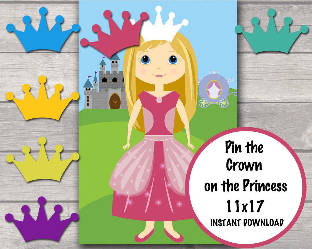 Pin the Crown on the Princess, Princess Games, Princess Birthday ...