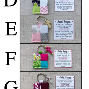 Prayer Square Keychain, Pocket Prayer, Bible Study Group Gifts, Quilted ...