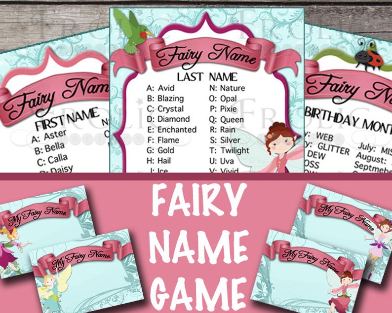 Fairy Name Game Fairy Birthday Games Fairy Party Idea Fairy - Etsy