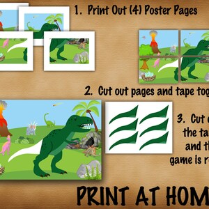 Pin the Tail on the Dinosaur, Dinosaur Games, Dinosaur Birthday Party ...