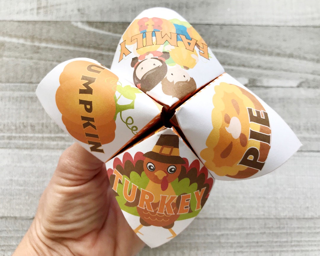 Thanksgiving Cootie Catcher, Thanksgiving Fortune Teller, Thanksgiving ...