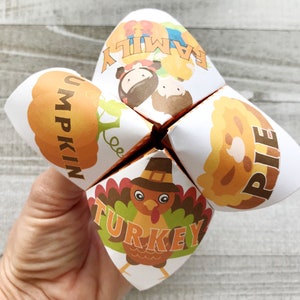 Thanksgiving Cootie Catcher, Thanksgiving Fortune Teller, Thanksgiving ...