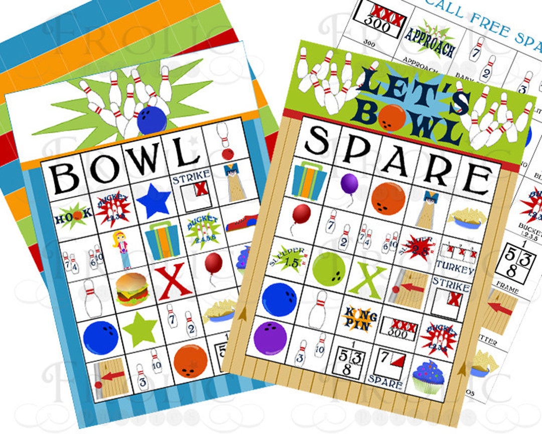 Bowling Bingo Game: 20 Printable Cards (instant Download) - Etsy
