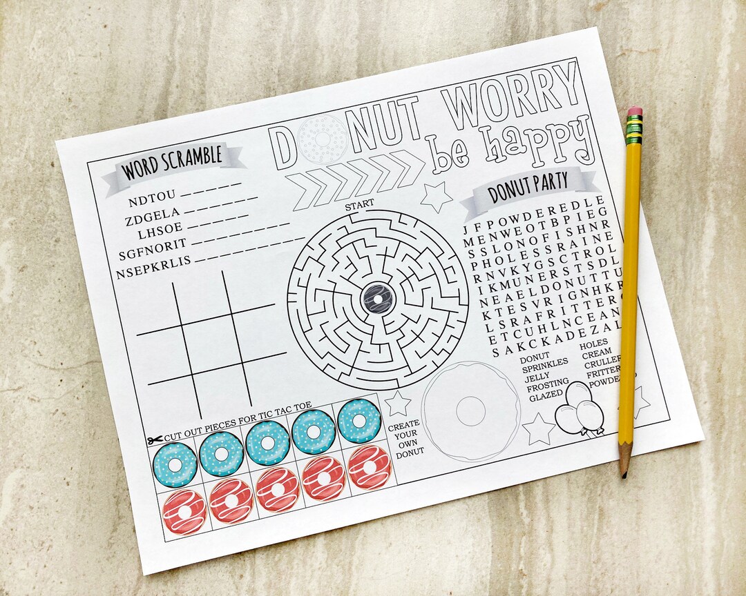 Donut Activity Sheet, Donut Party Games, Donut Birthday, Pajama Party ...