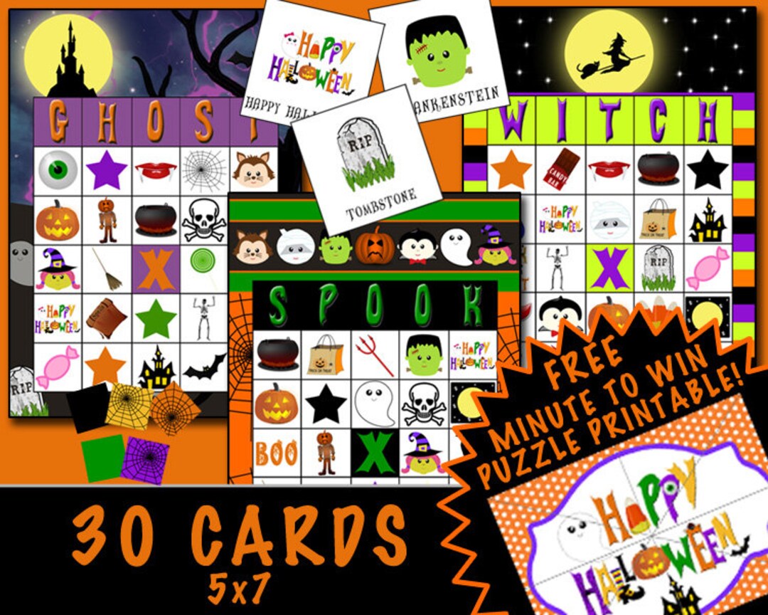 Halloween Bingo 30 Cards INSTANT DOWNLOAD - Etsy