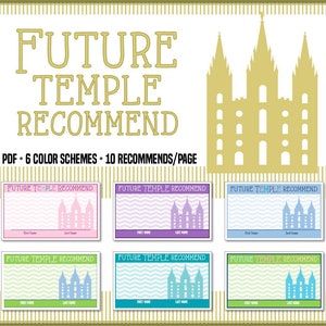 FUTURE Temple Recommend Latter Day Saint Temple Lesson Help - Etsy