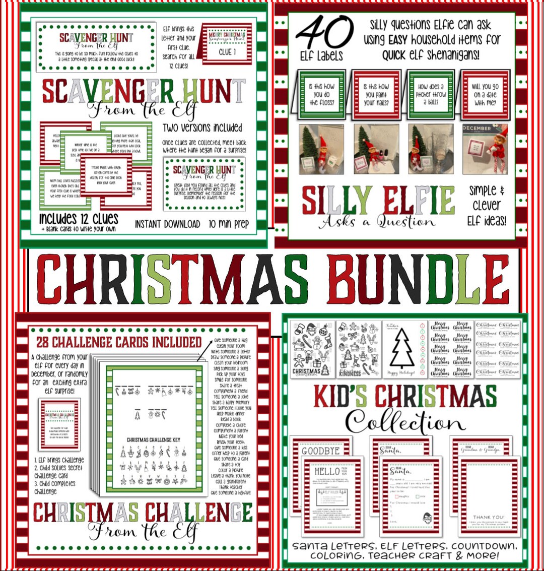 Ultimate Kids Christmas Bundle - Instant PDF Download - Scavenger Hunt ...