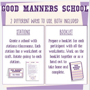 Good Manners School - Group Activity OR Booklet - Instant Download - Etsy