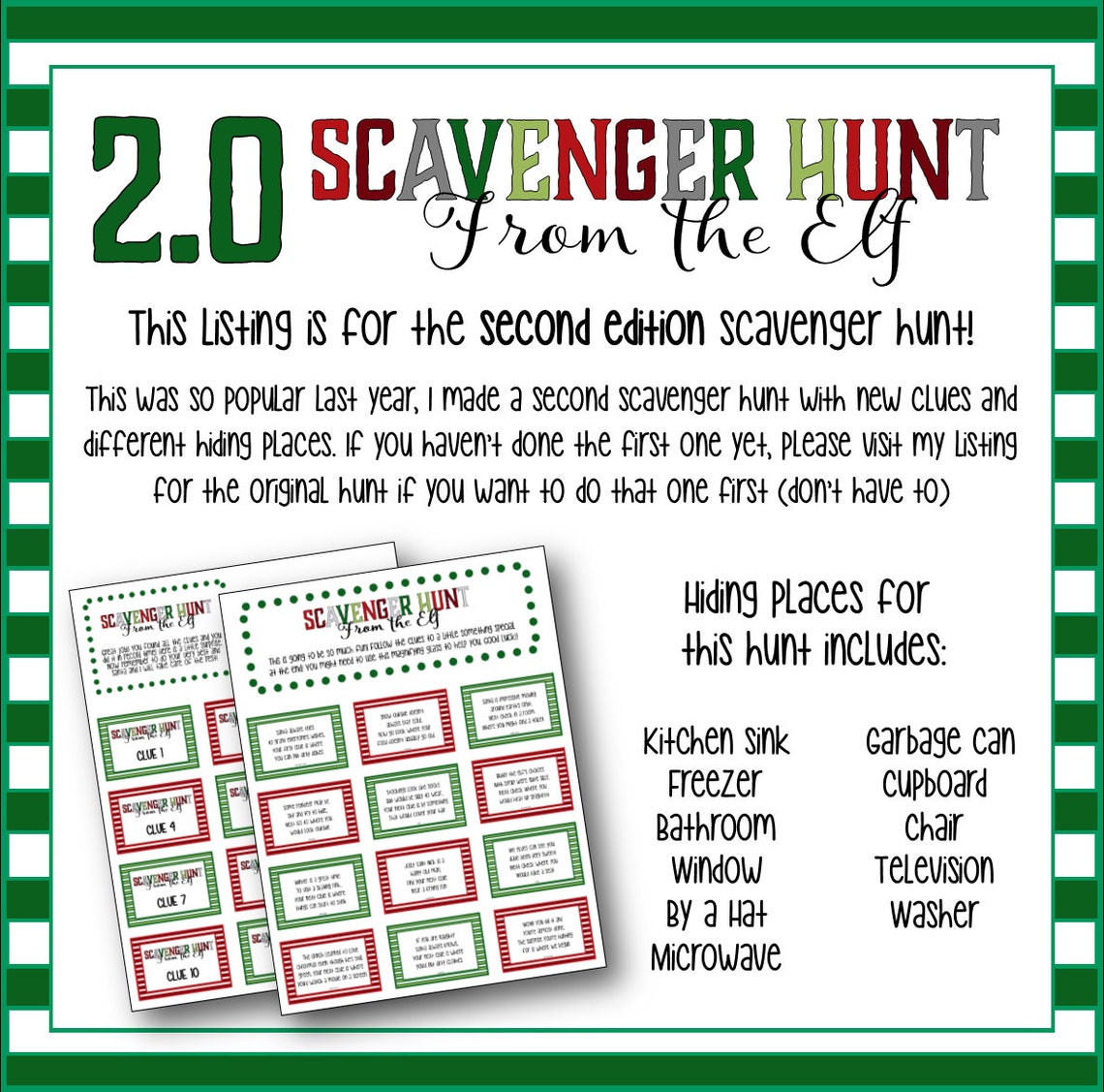Scavenger Hunt From the Elf SECOND Edition Quick Easy and - Etsy