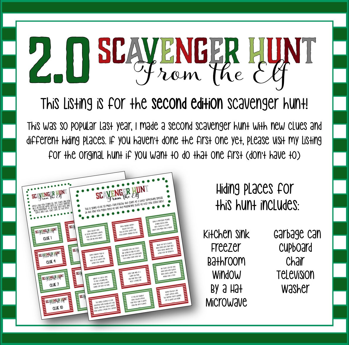 Scavenger Hunt From the Elf SECOND Edition Quick, Easy and Fun Activity ...
