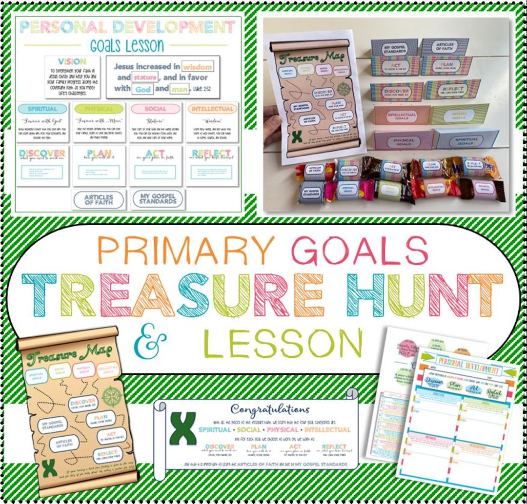 Primary Goals Treasure Hunt & Lesson: LDS Child Development (instant ...