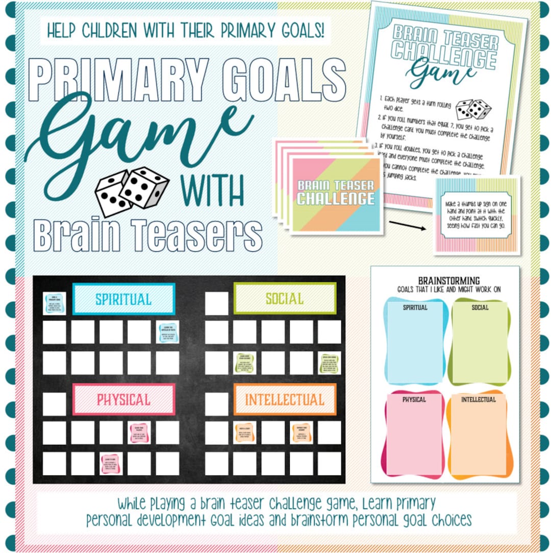 Primary Goals Activity - Brain Teaser Challenges, Brainstorming and ...
