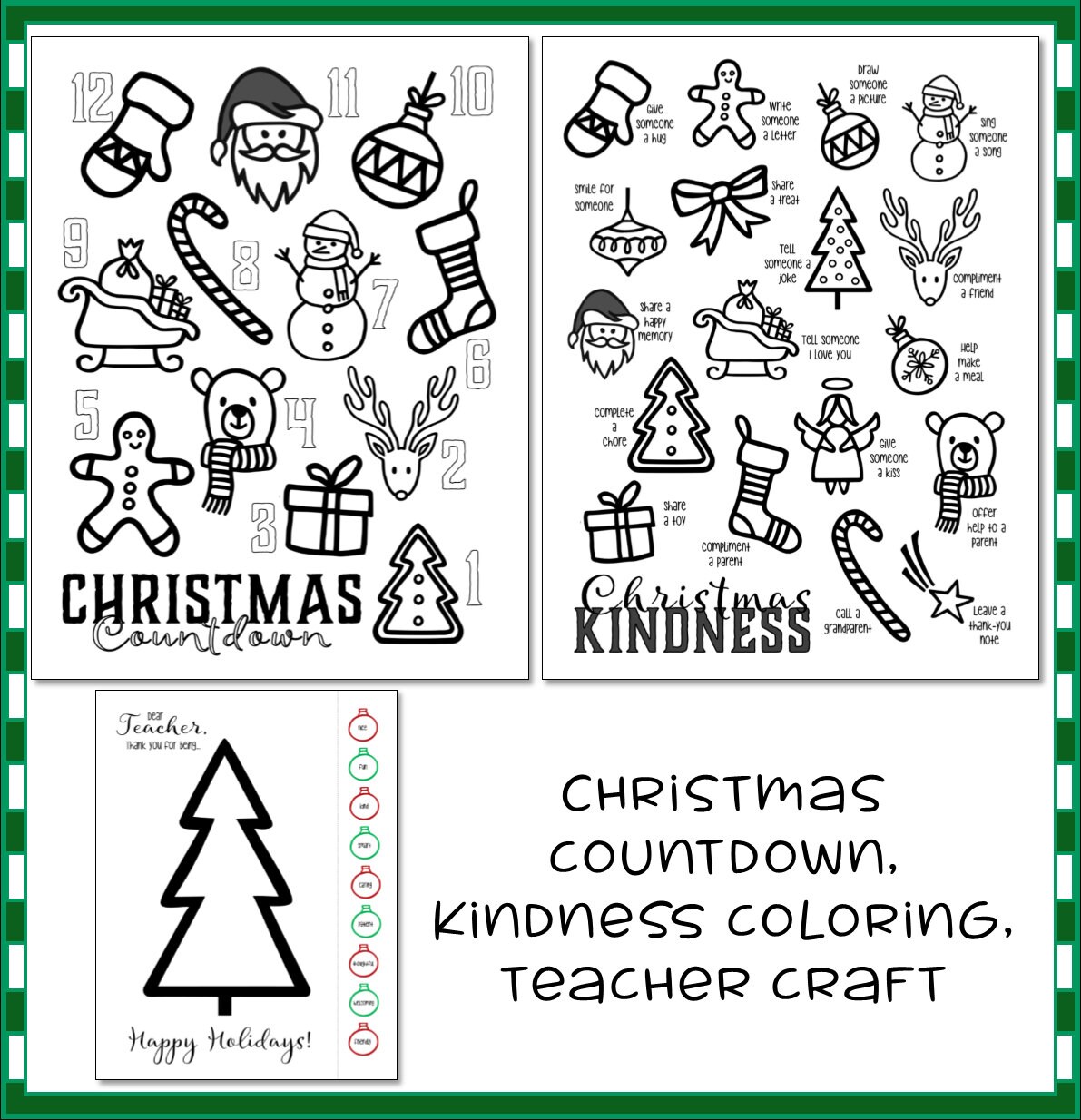 Santa Letters Elf Letters Kindness Coloring Countdown Elf - Etsy