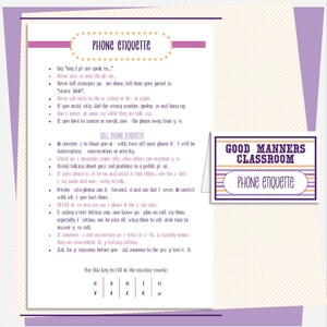 Good Manners School - Group Activity OR Booklet - Instant Download - Etsy