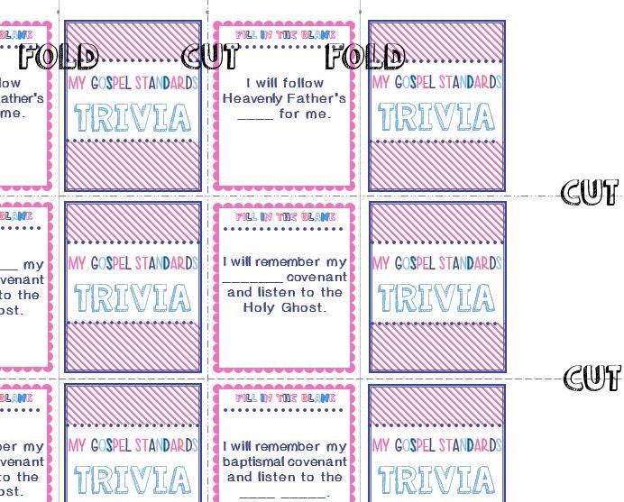 Articles of Faith Trivia Game: Sunday School Activity (digital Download ...
