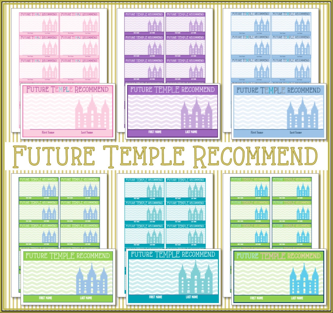 FUTURE Temple Recommend Latter Day Saint Temple Lesson Help - Etsy
