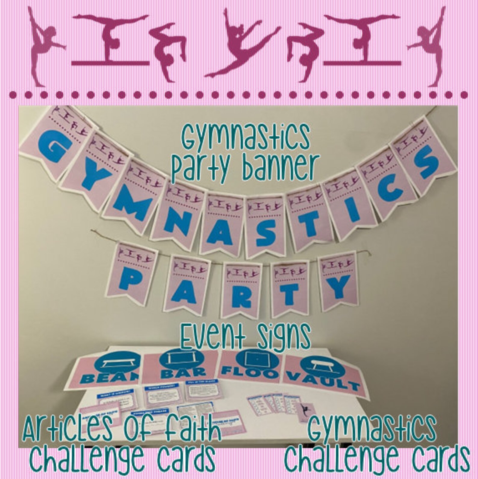Articles of Faith Gymnastics Party: Challenge Cards (PDF Download) - Etsy