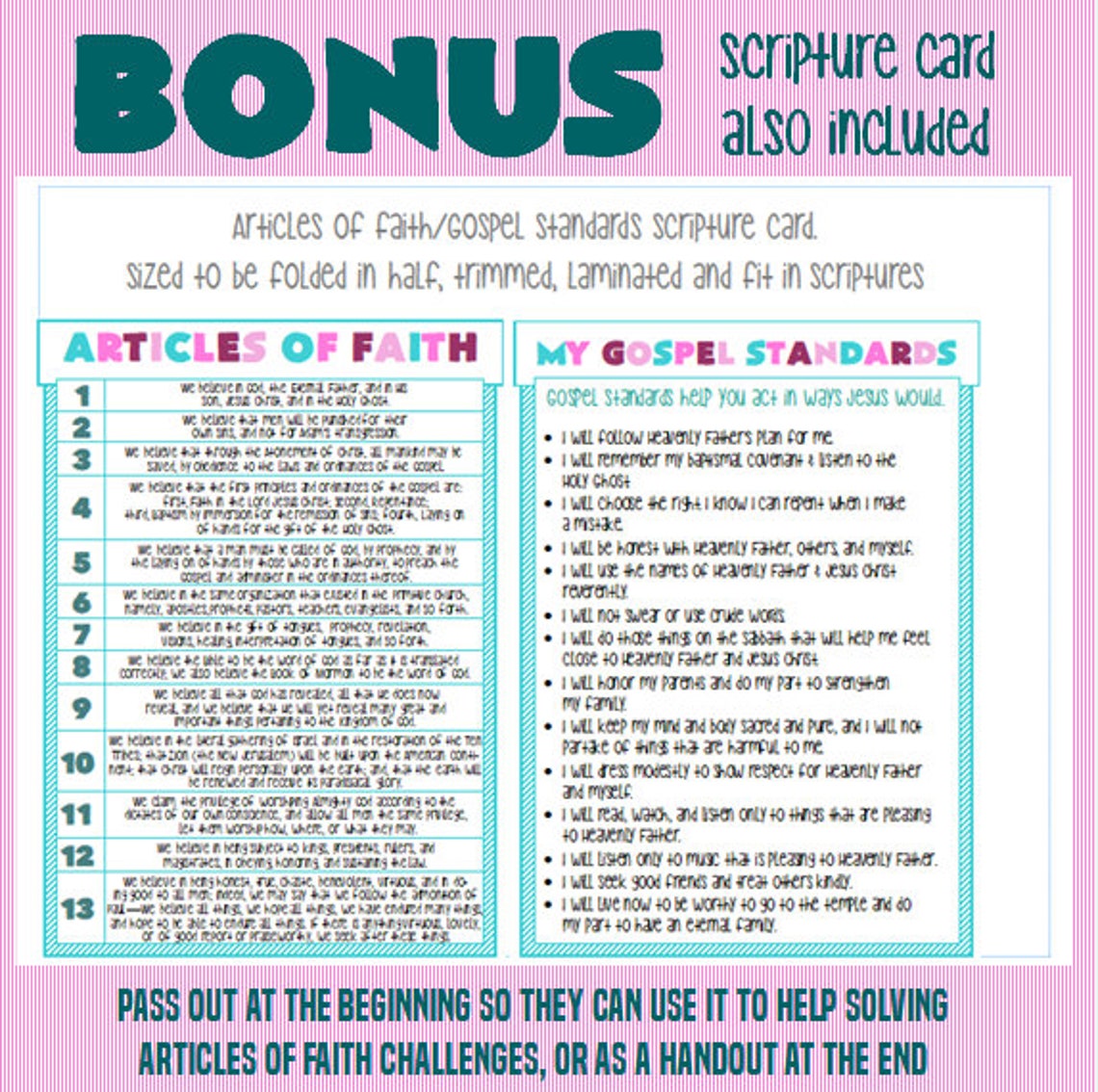 Articles of Faith Gymnastics Party: Challenge Cards (PDF Download) - Etsy