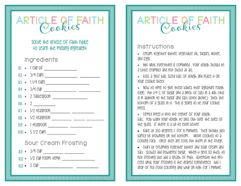 Articles of Faith Cookies Make Cookies While Learning and - Etsy