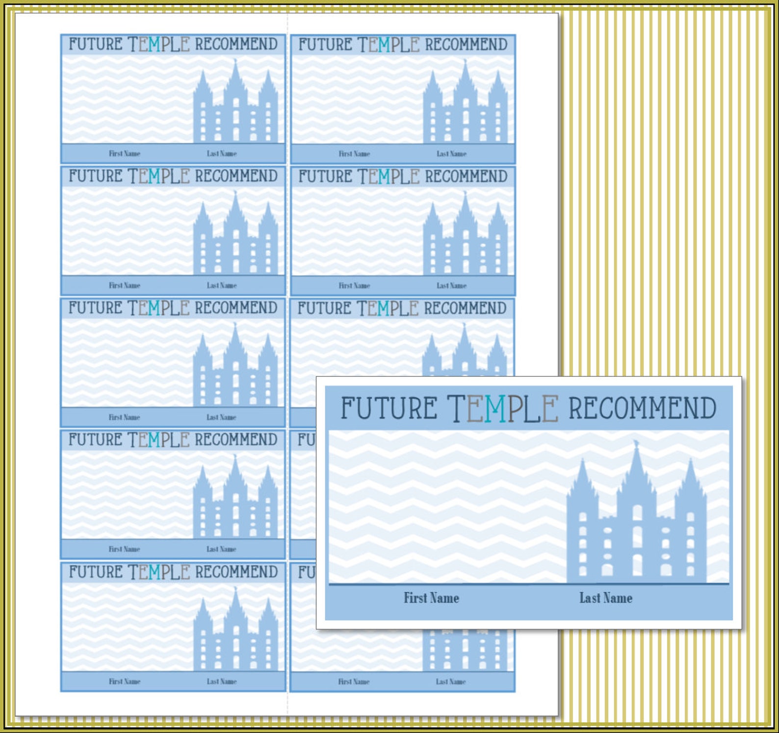 FUTURE Temple Recommend Latter Day Saint Temple Lesson Help - Etsy