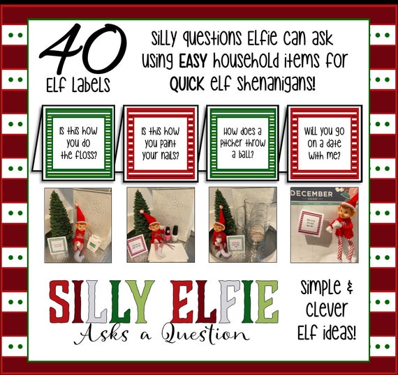 40 EASY Elf Ideas silly Elfie Asks A Question Easy & | Etsy