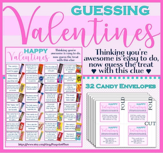 Valentines Printables Guessing Valentines Guess the Candy - Etsy