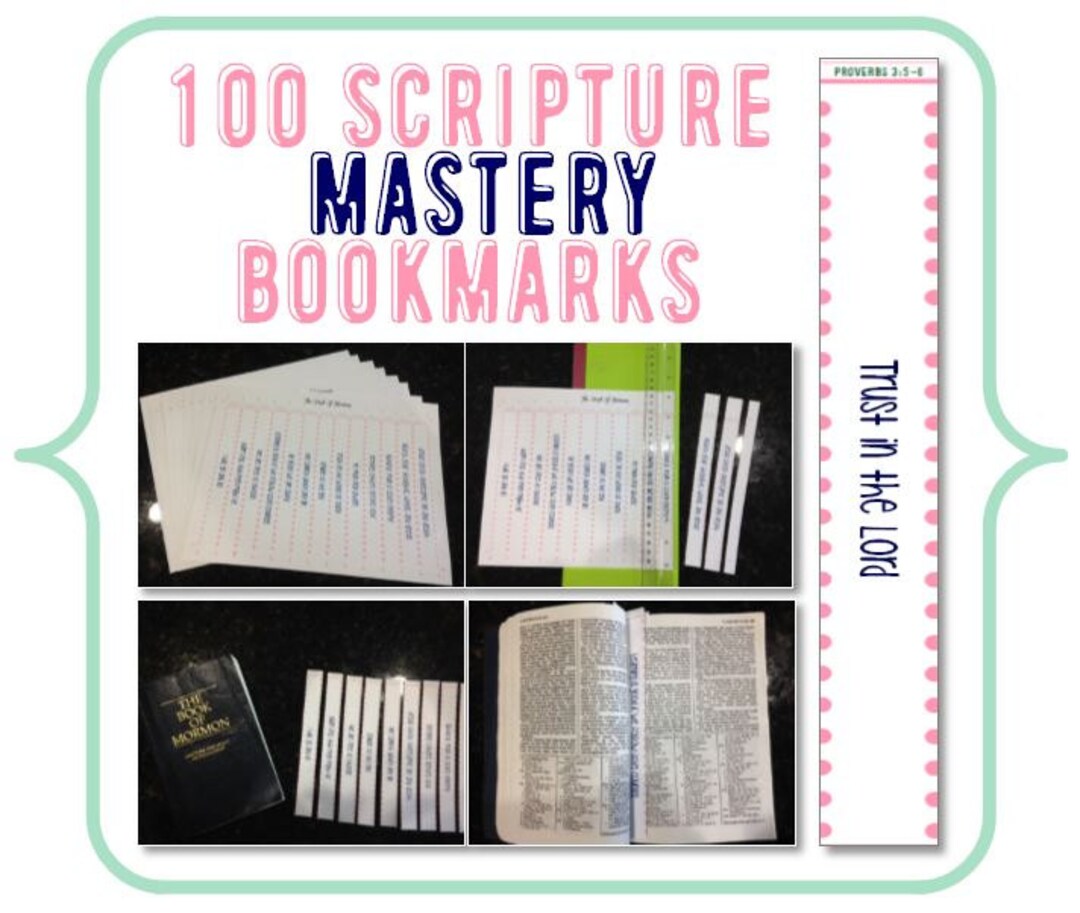 100 Scripture Mastery Bookmarks - Etsy