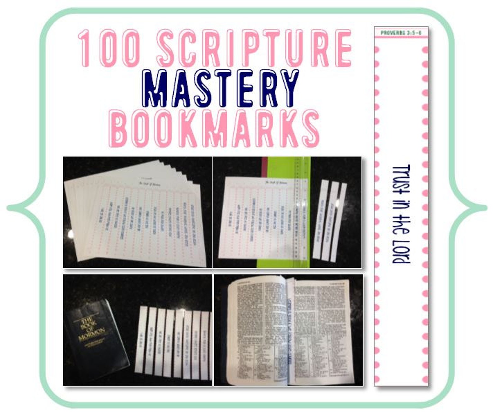 100 Scripture Mastery Bookmarks - Etsy