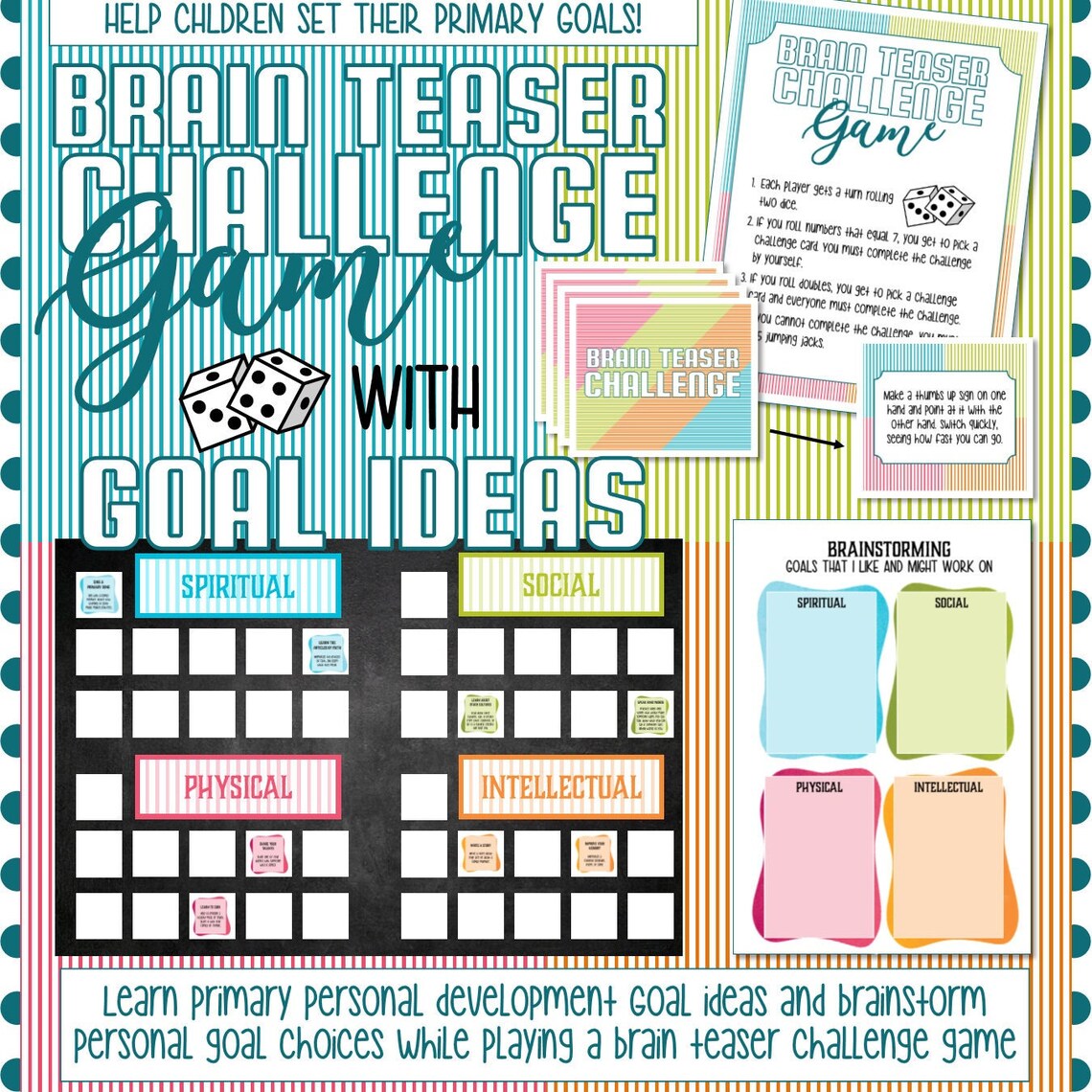 Primary Goals Activity Brain Teaser Challenges | Etsy
